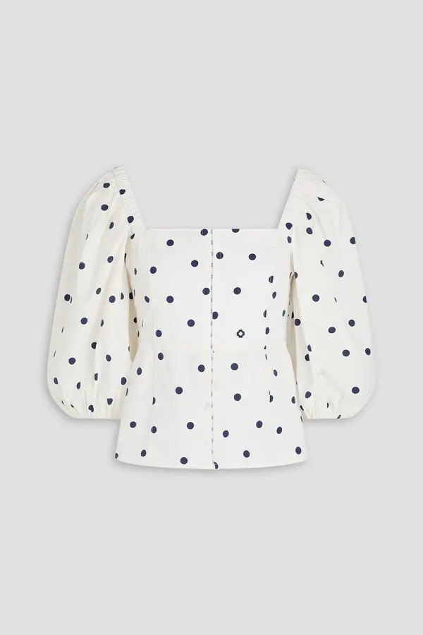 Maje Polkadot Stretch-cotton Poplin Top