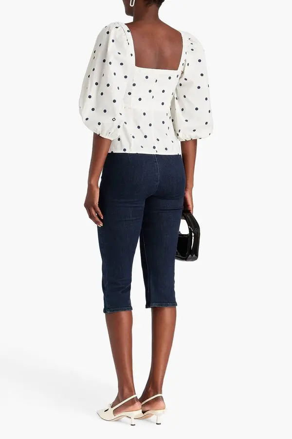 Maje Polkadot Stretch-cotton Poplin Top