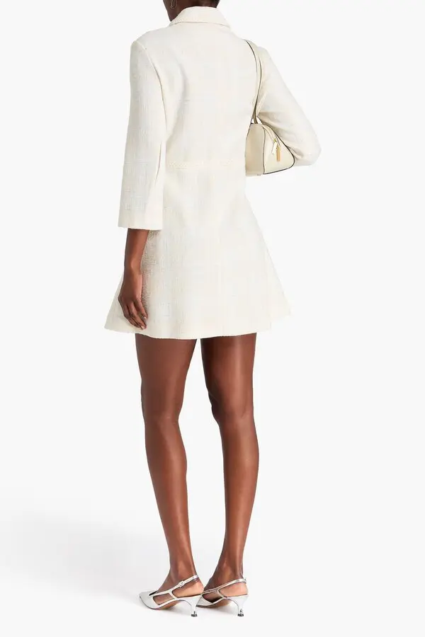 Maje Metallic Tweed Mini Shirt Dress