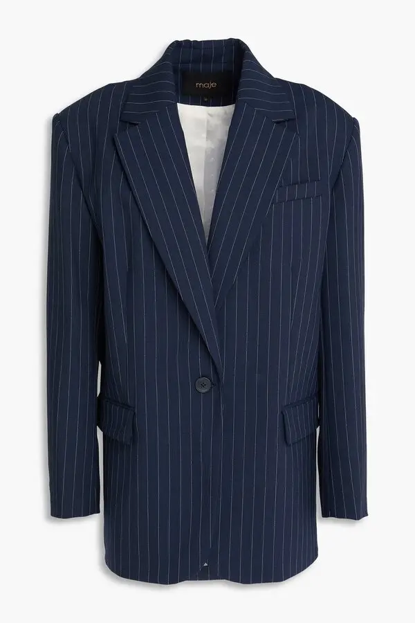 Maje Pinstriped Wool-blend Twill Blazer