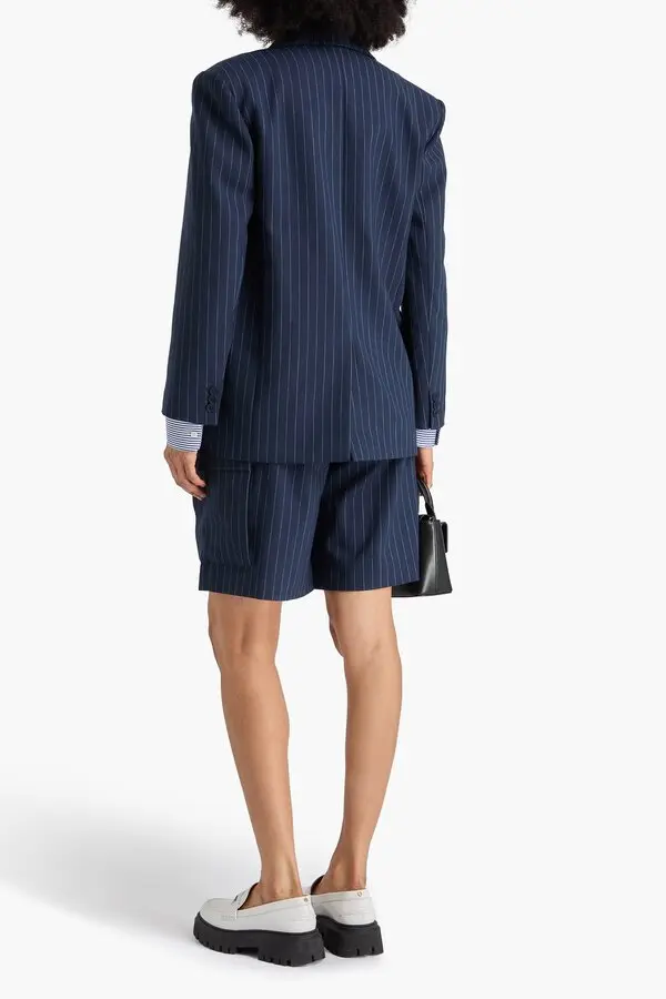 Maje Pinstriped Wool-blend Twill Blazer