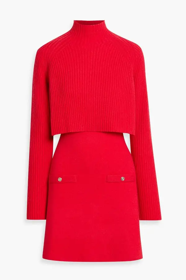 Maje Convertible Knitted Mini Dress And Sweater Set