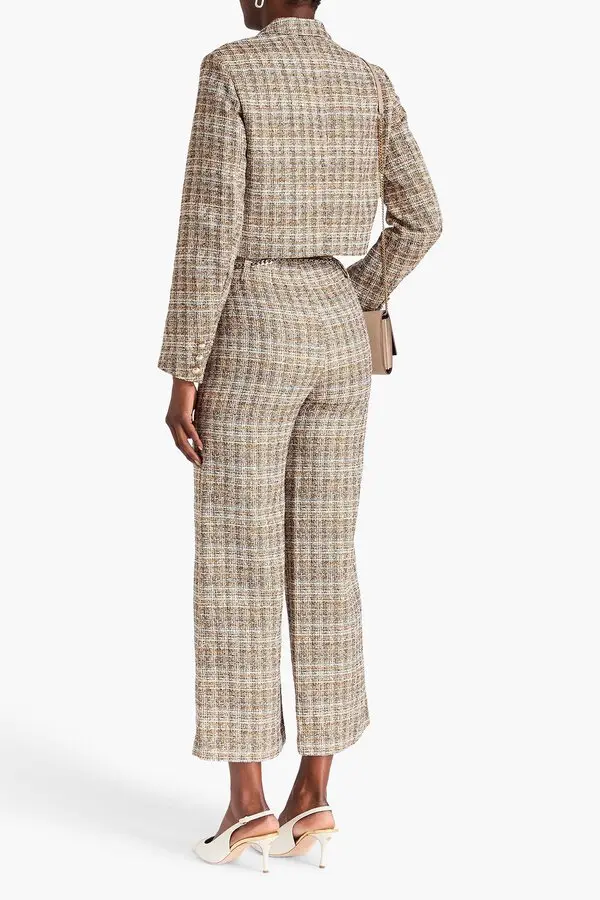 Maje Metallic Tweed Cropped Jacket