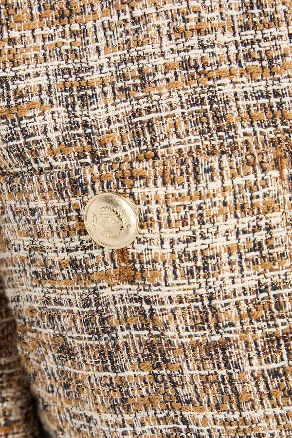 Maje Metallic Tweed Cropped Jacket