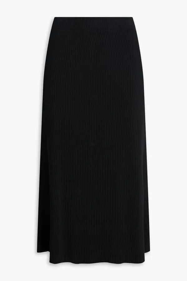 Vince Ribbed Cotton-blend Midi Skirt