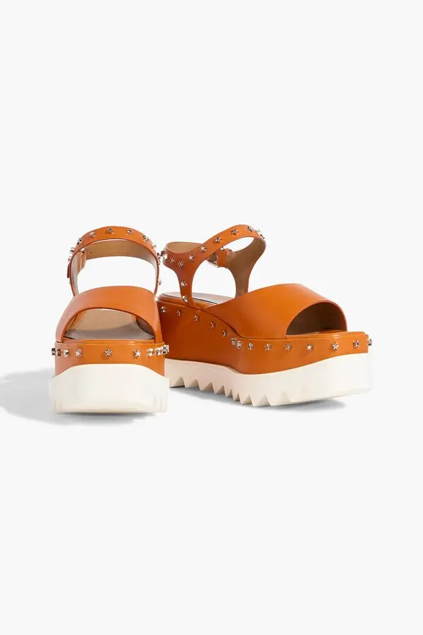 Stella McCartney Elyse Studded Platform Sandals - Tan