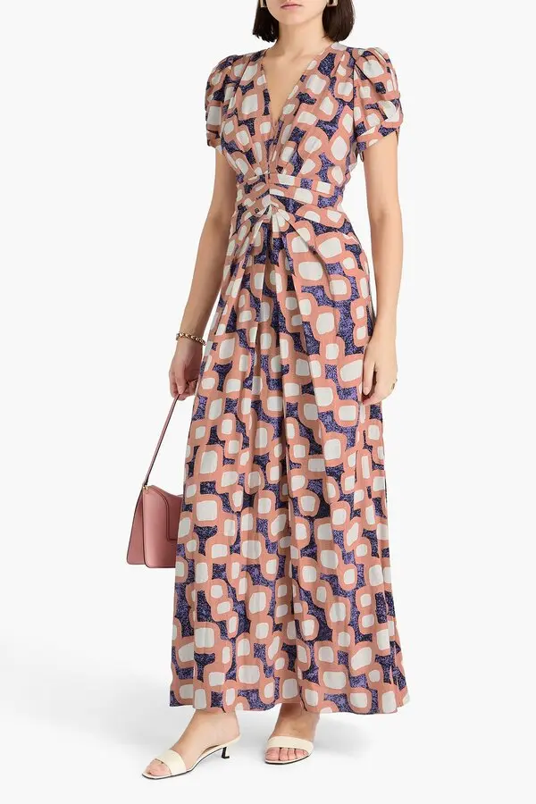 Diane Von Furstenberg Printed Woven Maxi Dress