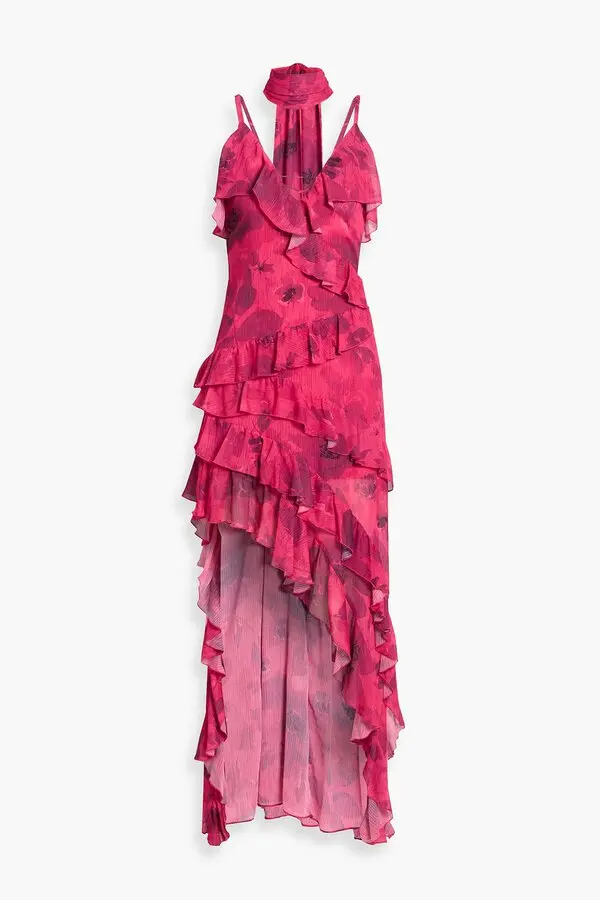 Alice + Olivia Nelia Floral-print Georgette Dress - Fuchsia