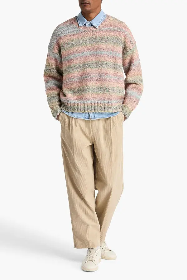FRAME Striped Alpaca And Merino Wool-blend Sweater - Multicolor