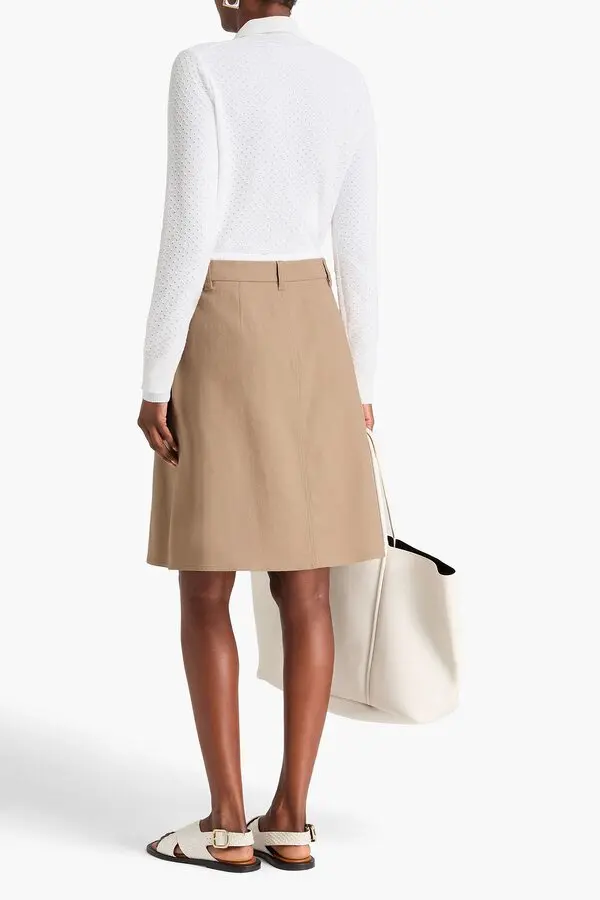 Vince Cotton-blend Twill Skirt - Sand