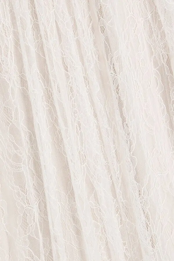 Alice + Olivia Delia Ruffled Corded Lace Mini Dress