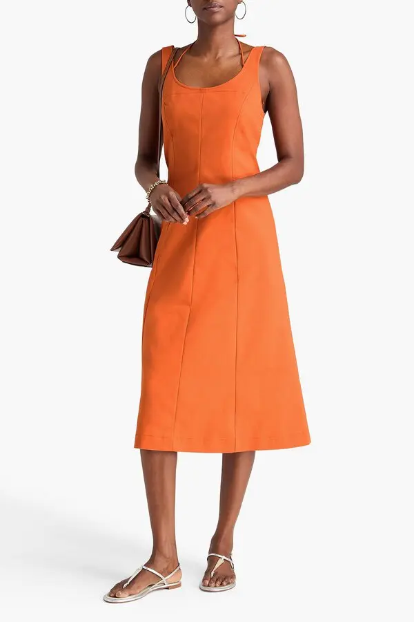 Vince Cotton-blend Midi Dress