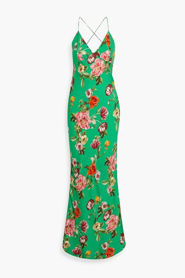 Alice + Olivia Floral-print Crepe Maxi Dress