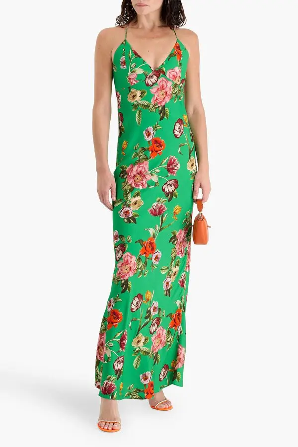 Alice + Olivia Floral-print Crepe Maxi Dress