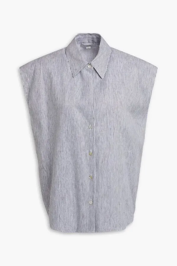 Vince Striped Linen And Cotton-blend Shirt