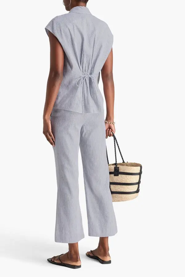 Vince Striped Linen And Cotton-blend Shirt