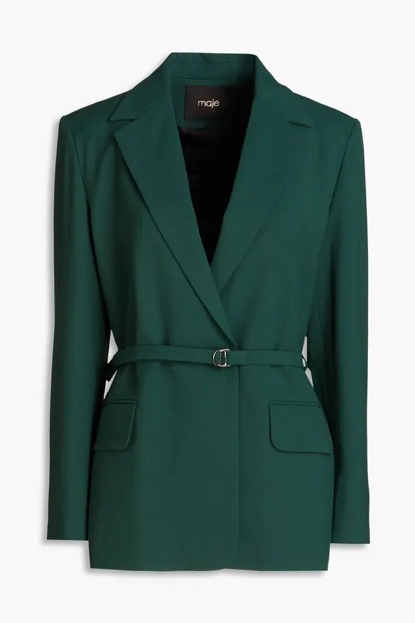 Maje Belted Twill Blazer