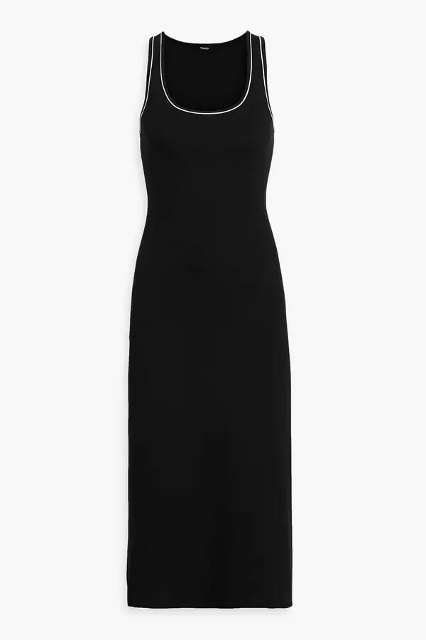 Theory Pima Cotton-blend Jersey Midi Dress