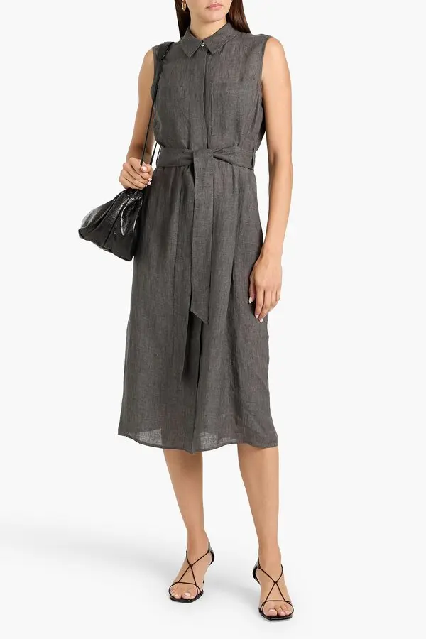 Theory Hemp Midi Shirt Dress