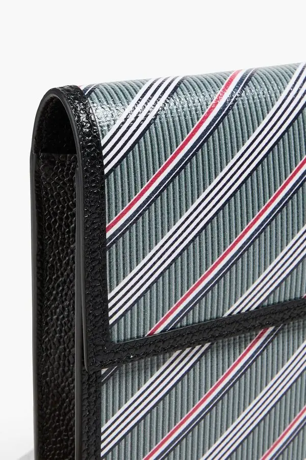 Thom Browne Striped Coated Canvas Phone Pouch