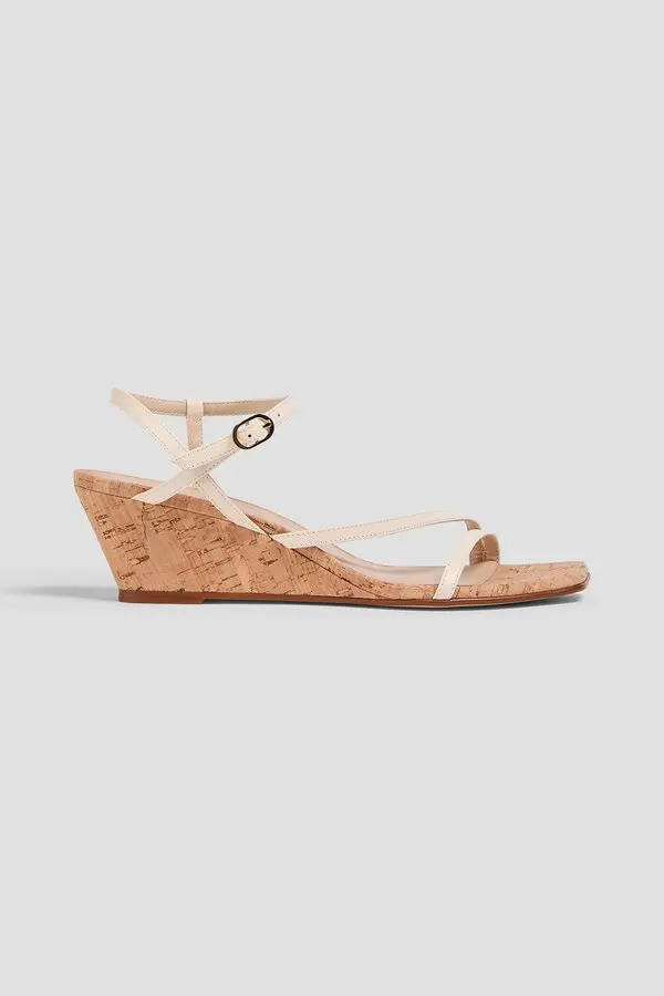STUART WEITZMAN Oasis 50 Leather Wedge Sandals