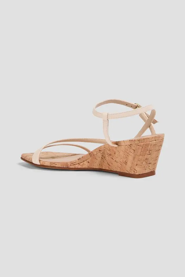 STUART WEITZMAN Oasis 50 Leather Wedge Sandals
