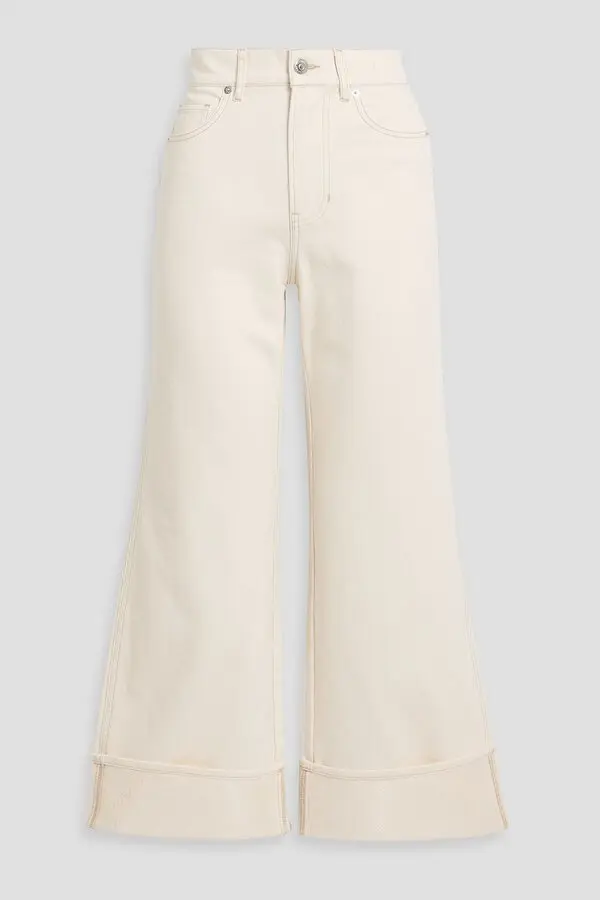 Veronica Beard Taylor Cropped Wide-leg Jeans - Ecru