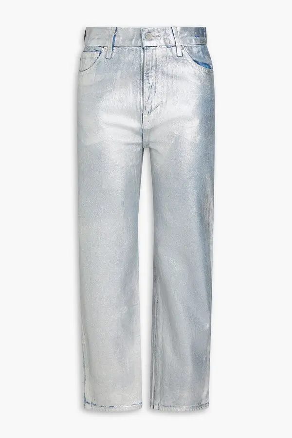 Veronica Beard Daniela Metallic Straight-leg Jeans