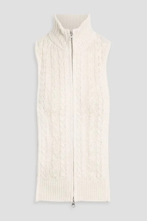 Veronica Beard Zander Cable-knit Linen And Silk-blend Dickey