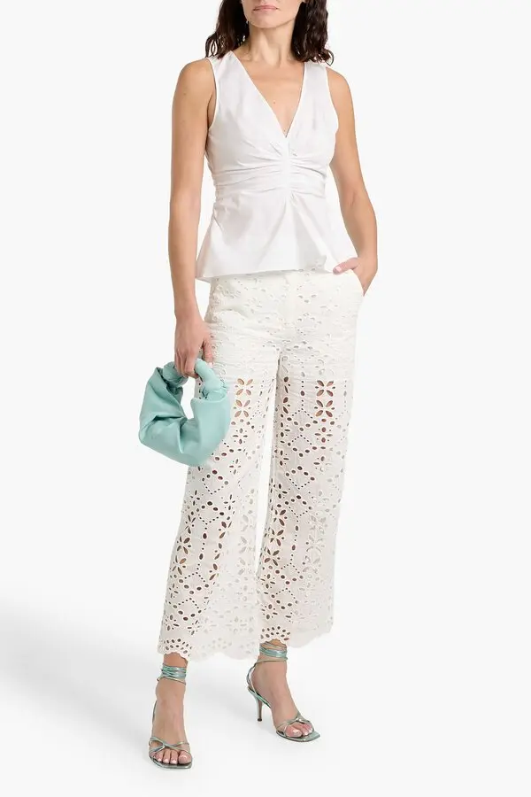 Veronica Beard Aiden Ruched Poplin Top