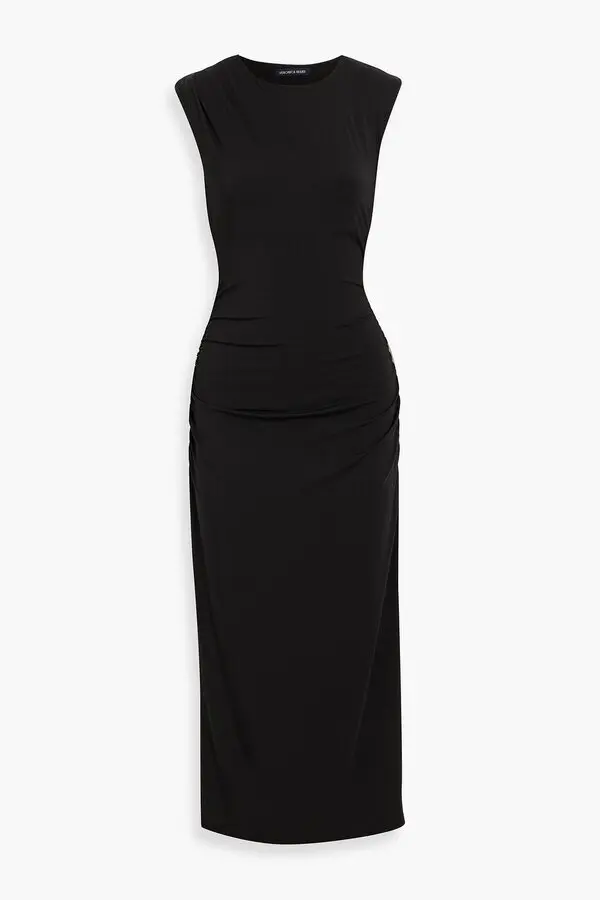 Veronica Beard Baxter Ruched Lyocell-blend Midi Dress