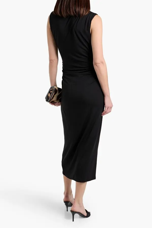 Veronica Beard Baxter Ruched Lyocell-blend Midi Dress