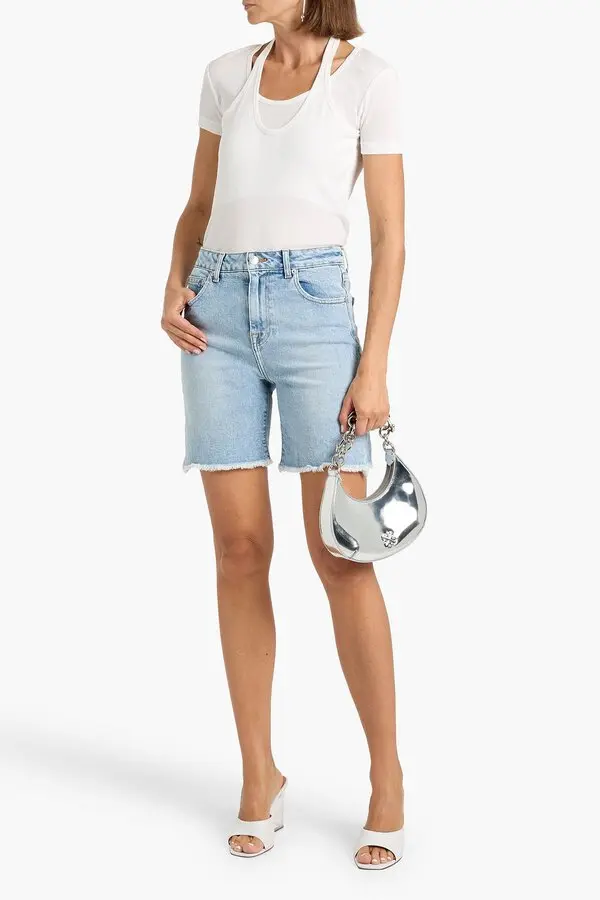 Simkhai Kove Frayed Denim Shorts