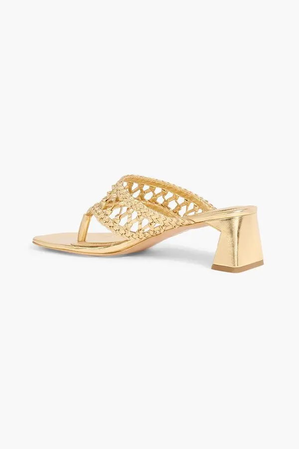 Simkhai Alia Metallic Woven Mules
