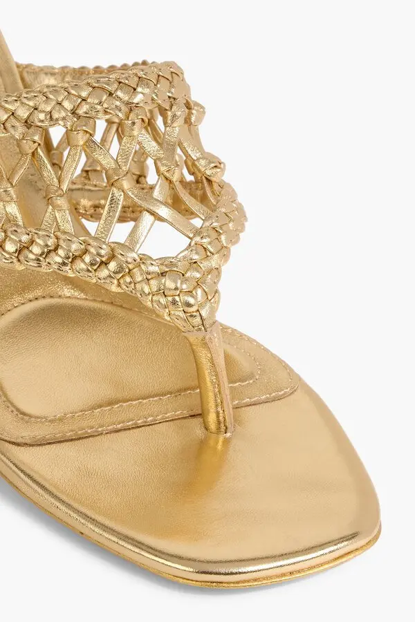 Simkhai Alia Metallic Woven Mules