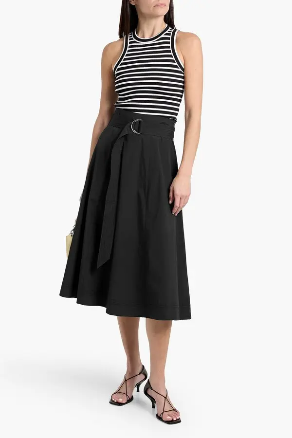 Veronica Beard Jordyn Cropped Striped Tank - Black