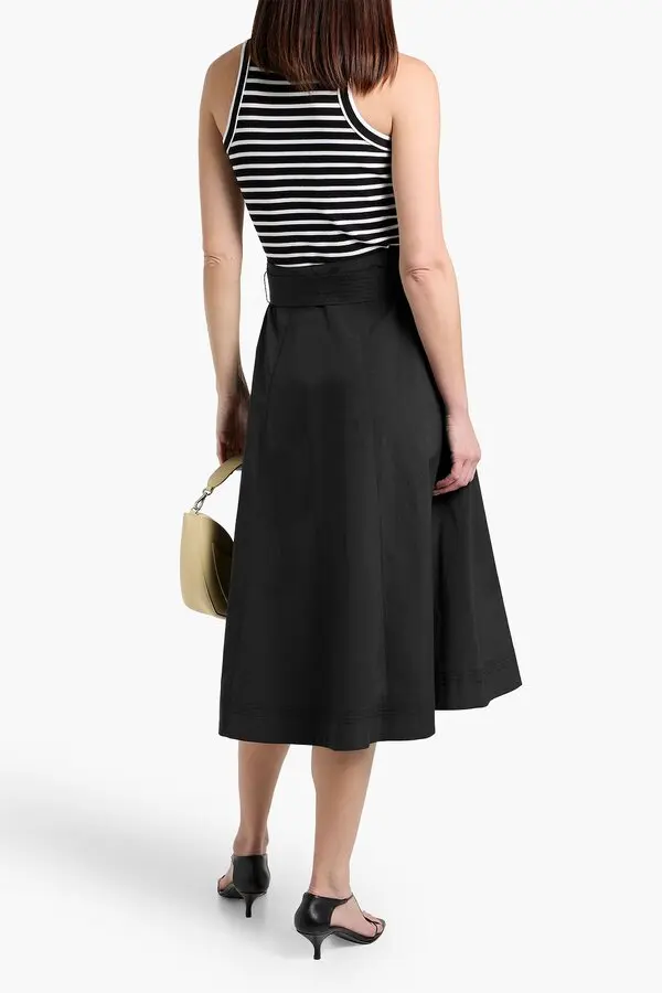 Veronica Beard Jordyn Cropped Striped Tank - Black