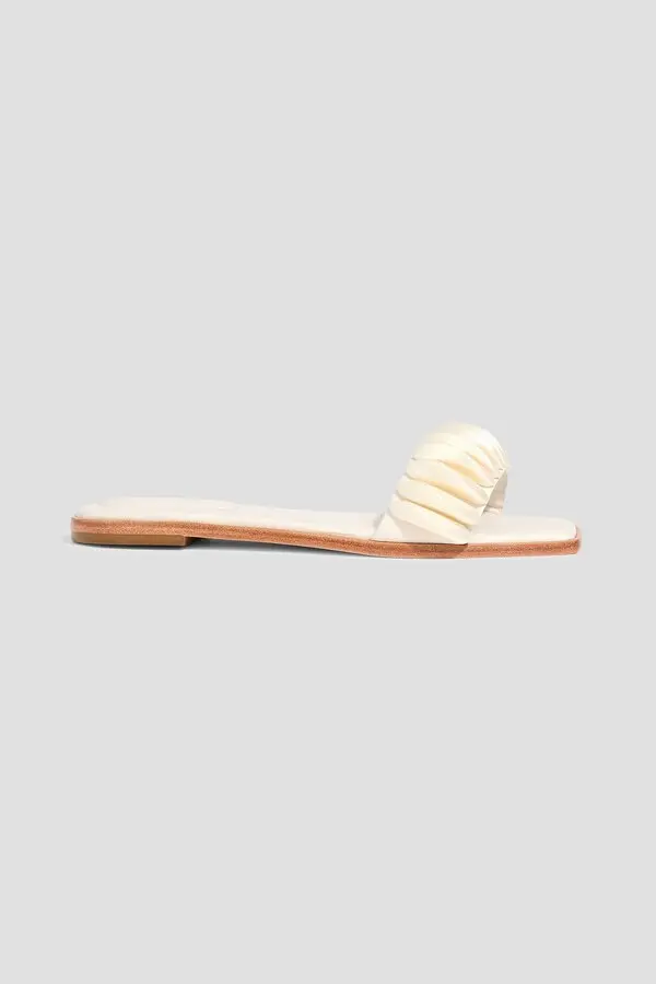 Simkhai Ripple Embellished Leather Slides - Ivory