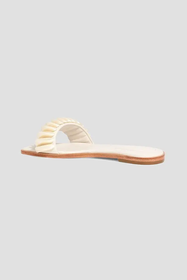 Simkhai Ripple Embellished Leather Slides - Ivory