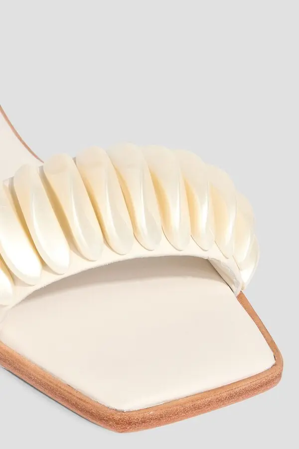 Simkhai Ripple Embellished Leather Slides - Ivory