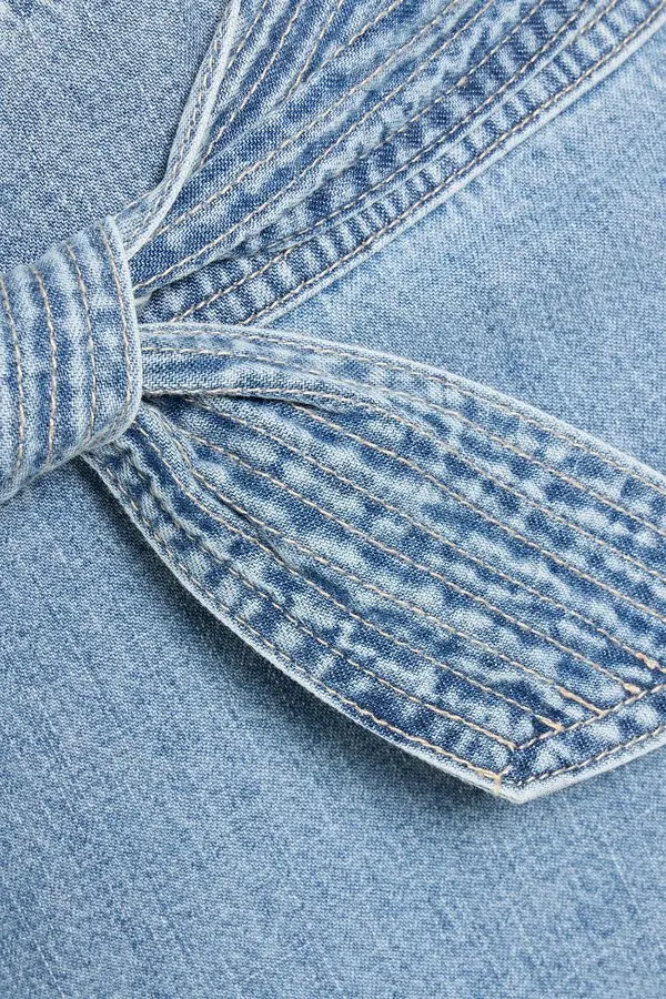 Veronica Beard Armida Tiered Denim Midi Skirt
