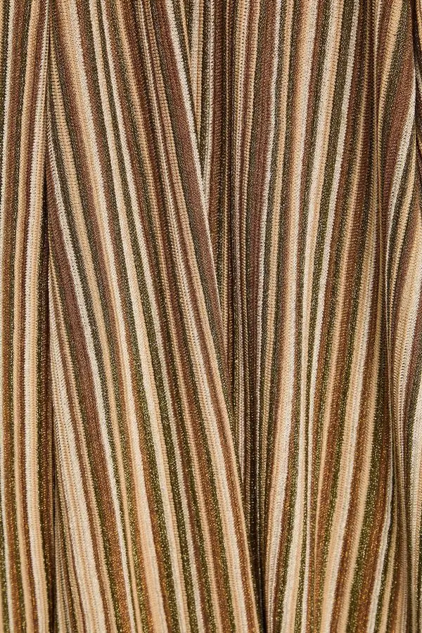 Veronica Beard Jane Metallic Striped Ribbed-knit Mini Dress