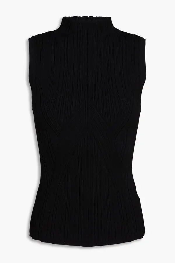 Veronica Beard Nellie Ribbed-knit Turtleneck Top