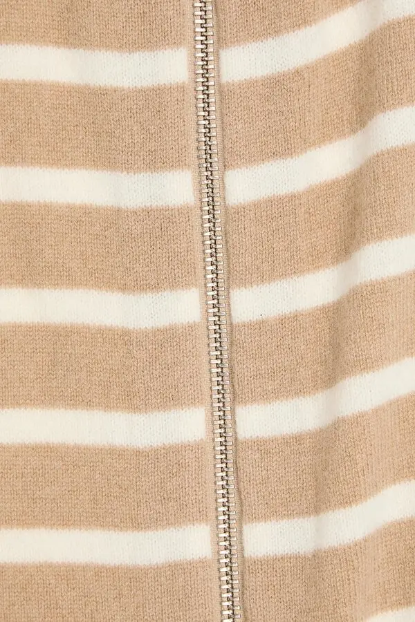 Veronica Beard Striped Wool And Cashmere-blend Hooded Dickey