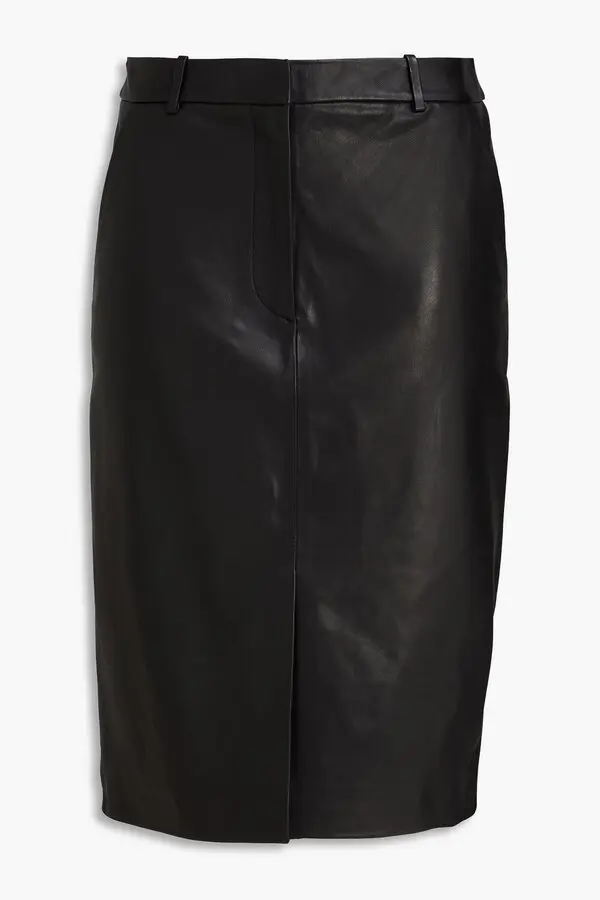 Veronica Beard Leather Midi Skirt