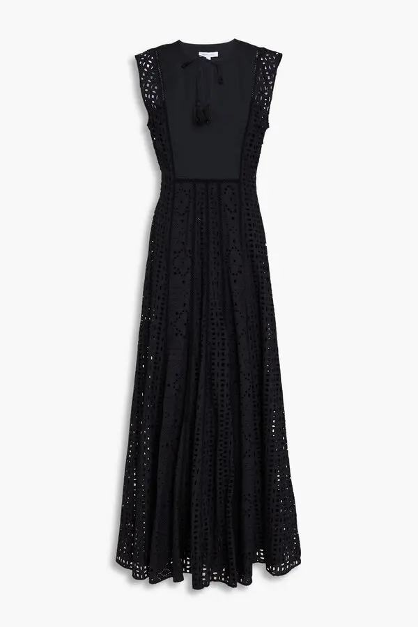 Veronica Beard Alina Broderie Anglaise Cotton Maxi Dress