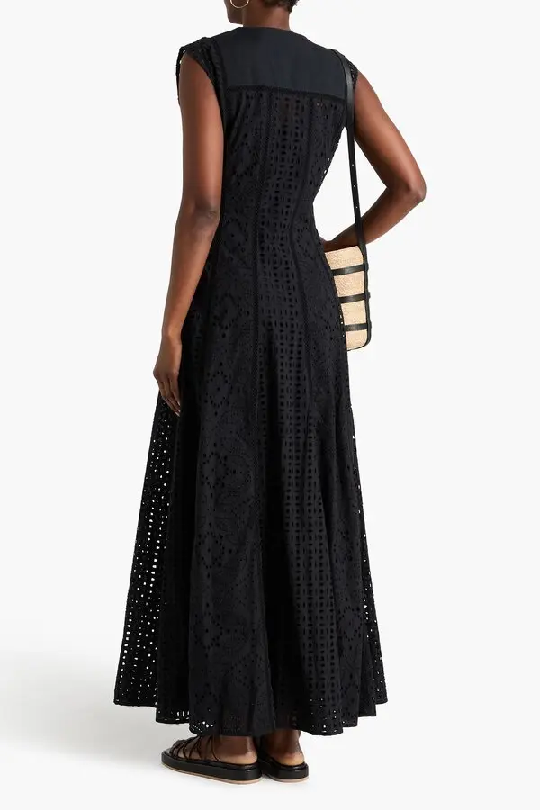Veronica Beard Alina Broderie Anglaise Cotton Maxi Dress