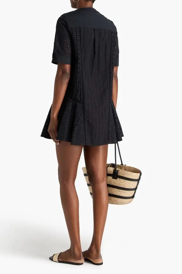 Veronica Beard Dara Broderie Anglaise Mini Dress