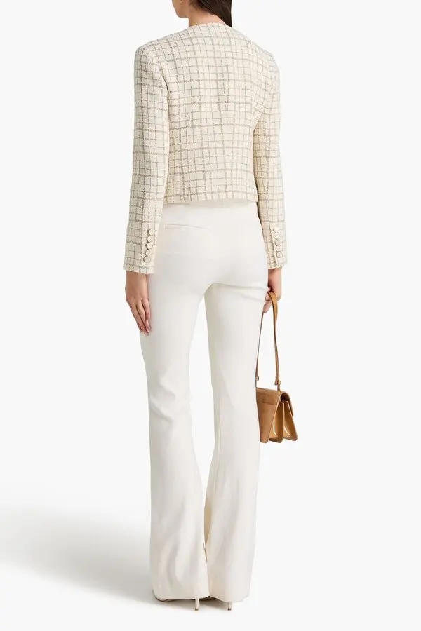 Veronica Beard Andrea Metallic Tweed Jacket - Ecru