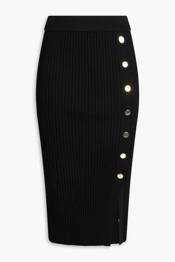 Veronica Beard Tanner Ribbed-knit Midi Skirt
